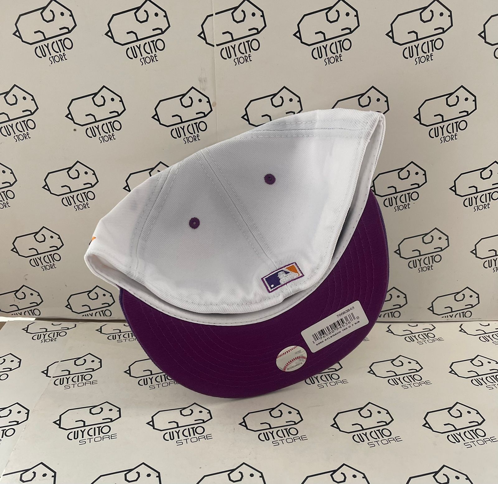 Atlanta Braves 150th Anniversary Grape 59FIFTY- Blanco/morado ...